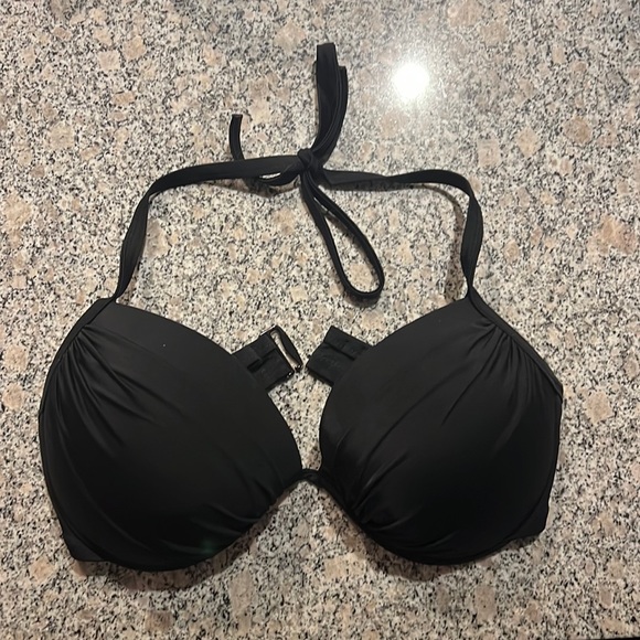 Swim | Moulded Cup Black Bikini Top 36dd | Poshmark